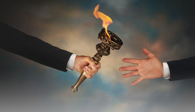 Johan Kruger passes torch